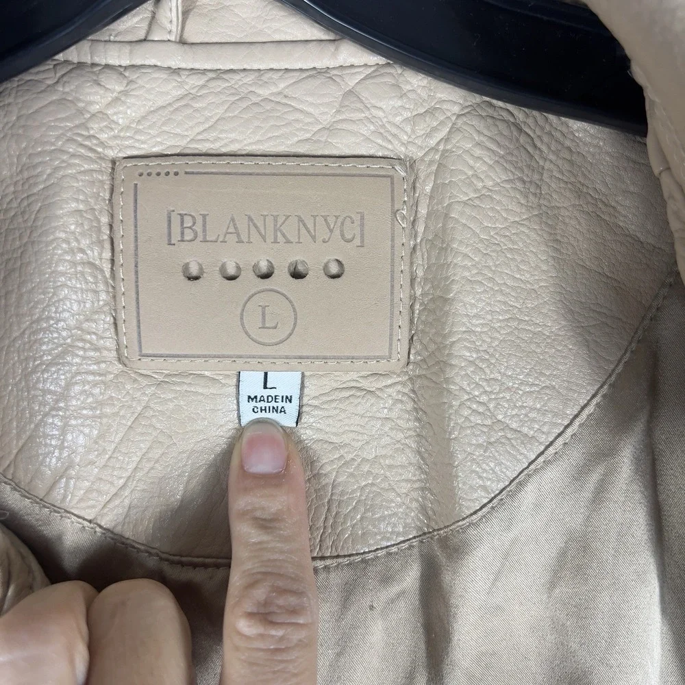 Blank NYC | Jackets & Coats | Blank Nyc Cream Vegan Leather Moto Jacket ...